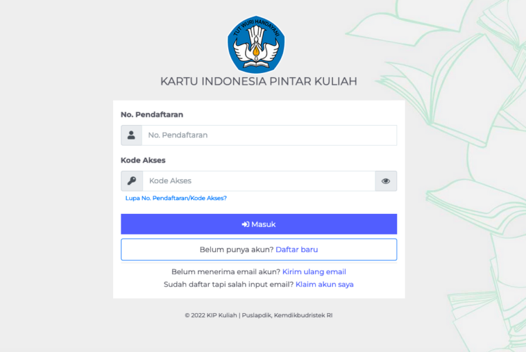 Cara Daftar KIP Kuliah Online Gratis - Data Pendidikan