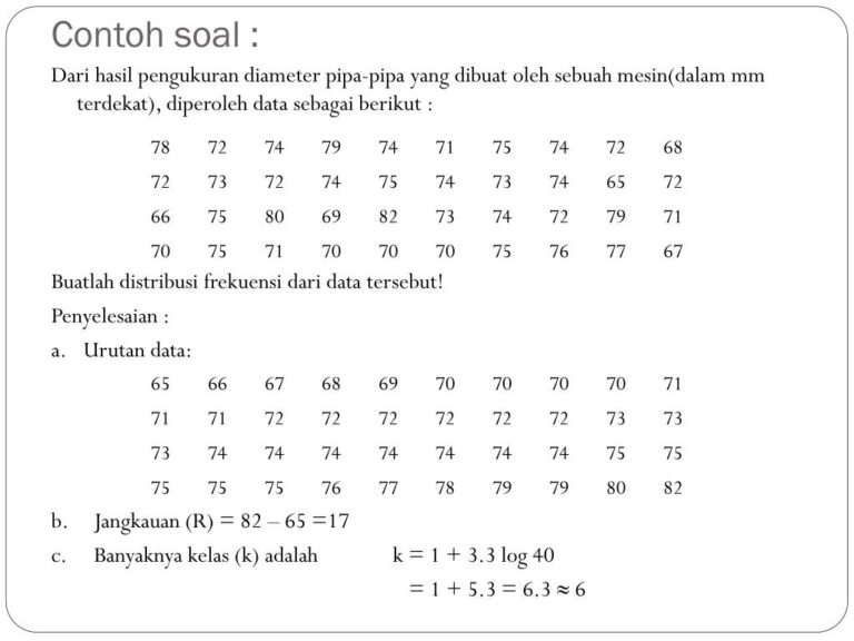 20+ Contoh Soal Tabel Distribusi Frekuensi Lengkap Dengan Jawabannya ... 20+ Contoh Soal Tabel Distribusi Frekuensi Lengkap Dengan Jawabannya ...